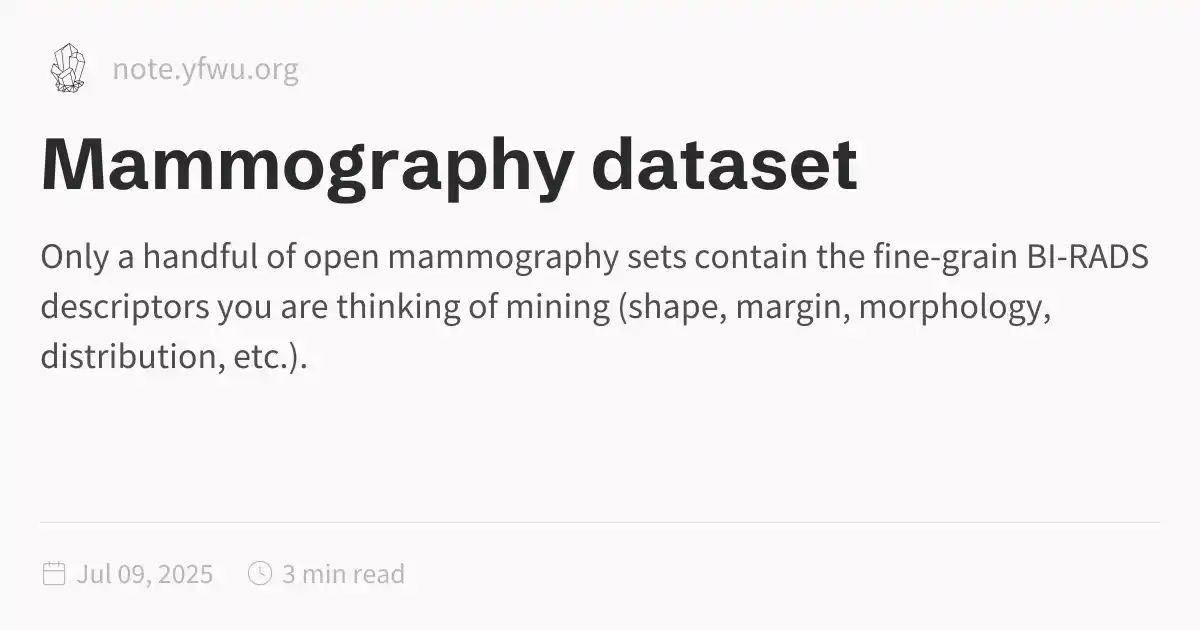 Mammography dataset